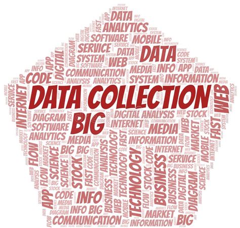 Data Collection Vector Word Cloud Made With Text Only Stock