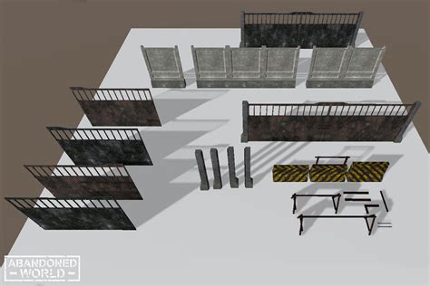 Modular Fences And Concrete Blocks 3d 산업도구 Unity Asset Store