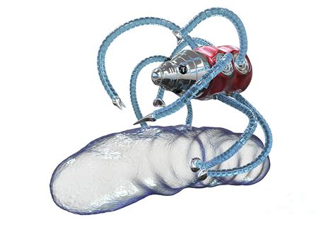 Medical Nanorobot Fighting With Bacterium 8 By Science Photo Library