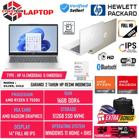 Jual Laptop Gaming Hp S Em Au Hp S Em Au Amd Ryzen U Gb Gb Fhd