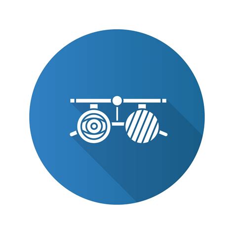 Eye Exam Glasses Flat Design Long Shadow Glyph Icon Visual Acuity Testing Optometry Vector