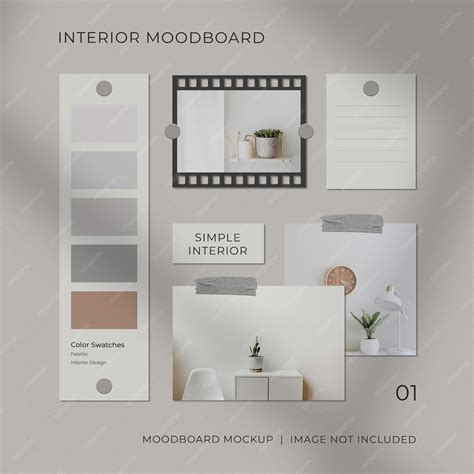 심플 인테리어 무드보드 소셜 미디어 포스트 프리미엄 Psd 파일