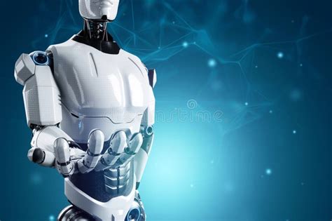 Technological Robot Shows Its Hand With Palm Up Neural Networks And Artificial Intelligence
