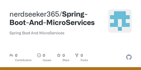 Github Nerdseeker Spring Boot And Microservices Spring Boot And Microservices