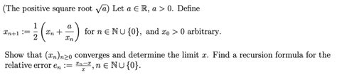 solved the positive square root a let a∈r a 0 define