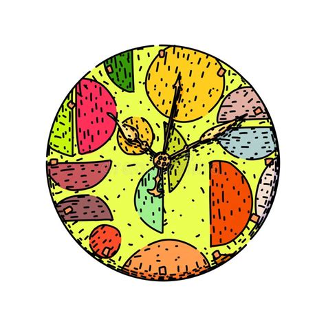 hour clock sketch hand drawn vector stock vector illustration of