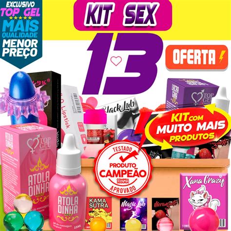 Kit Sex Shop 13 Produtos Eróticos Sexy Topgel Shop Feminino Masculino Casal Brinquedos E Gel