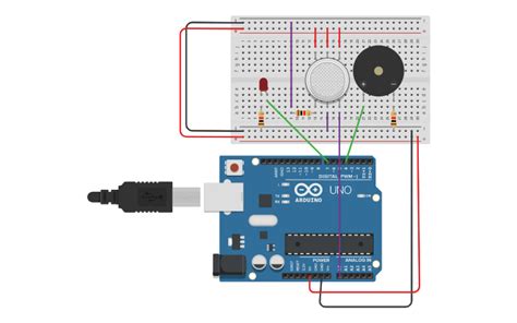Circuit Design Smoke Sensor Tinkercad