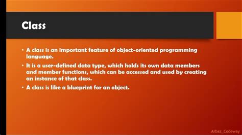 Class User Defined Data Type Short Video What Is Class In