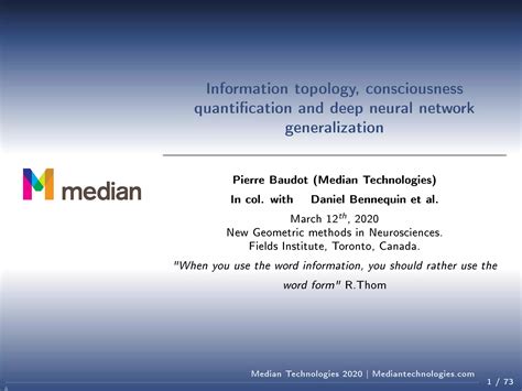 Information Topology Deep Network Generalization And Consciousness