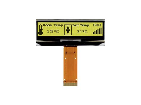 mcot128032bx ym midas midas yellow passive matrix oled display 128 x 32pixels tab i2c