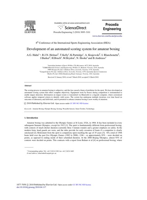 Pdf Development Of An Automated Scoring System For Amateur Boxing