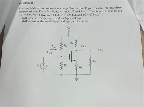 Solved For The Nmos Common Source Amplifier In The Figure