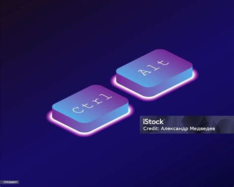 Kombinasi Ctrl Dan Alt Ditutupi Dengan Tombol Keyboard Lampu Belakang Neon Konsep Pengembangan