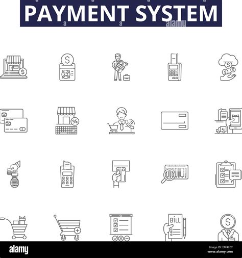 Payment System Line Vector Icons And Signs System Transactions