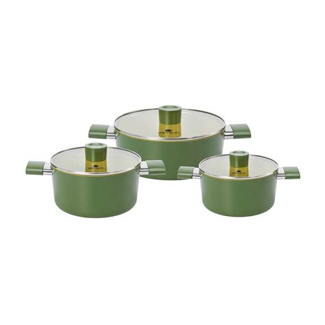 Bộ Nồi Chống Dính Ceramic Elmich Olive Classic El5228ov03 Size 18 20