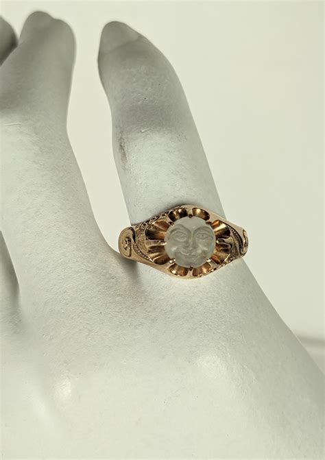 Rare Victorian Man In The Moon Ring Heintz Bros For Sale At 1stdibs
