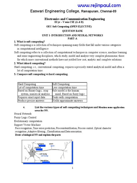 Oec552 Soft Computing Qb Pdf Pdf Fuzzy Logic Mathematical