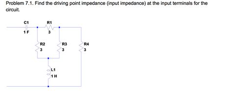 Solved Find The Driving Point Impedance Input Impedance At