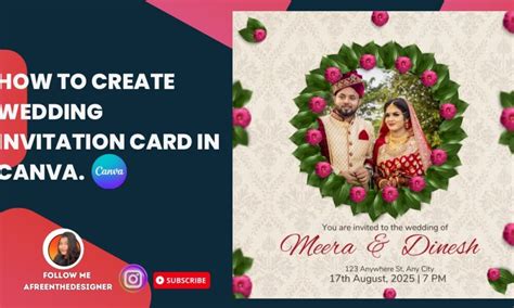 Wedding Invitation Card Design In Canva Wedding Card Design Canva Tutorial Foco Digital