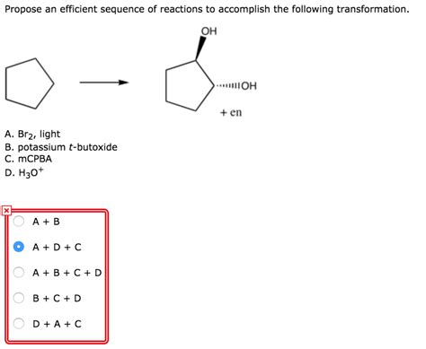 solved propose an efficient sequence of reactions to
