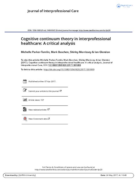 Pdf Cognitive Continuum Theory In Interprofessional Healthcare A Critical Analysis
