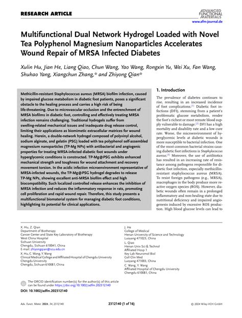 Multifunctional Dual Network Hydrogel Loaded With Novel Tea Polyphenol