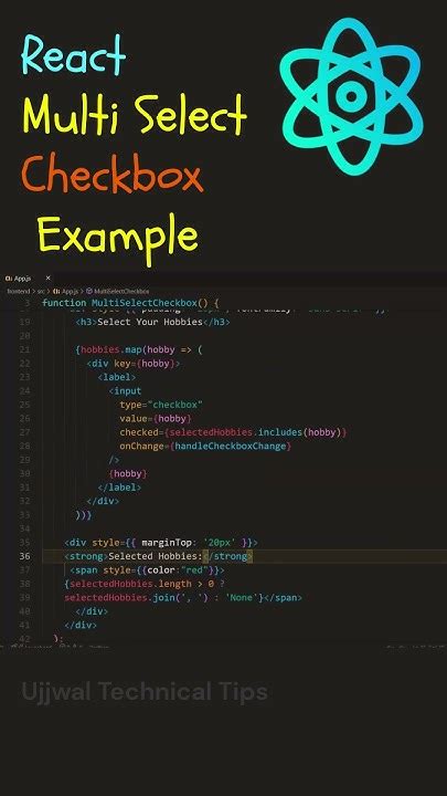 react multi select checkbox example youtubeshorts youtube shortvideo