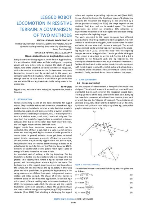 legged robot locomotion in resistive terrain a comparison of two