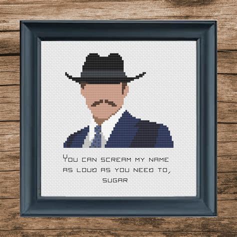 Agent Whiskey Pedro Pascal Cross Stitch Pattern Etsy