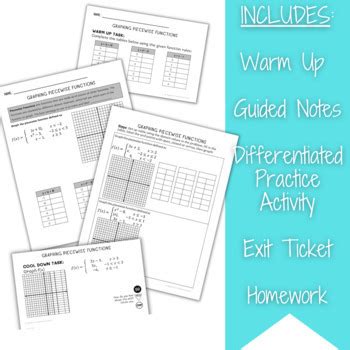 Graphing Piecewise Functions Notes And Activity Algebra By Algebra Onederland