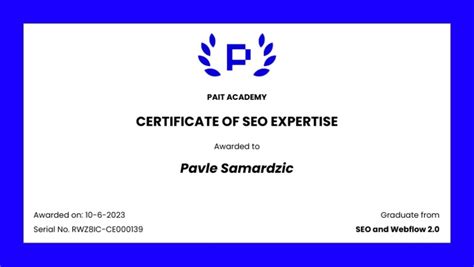 certificate for seo and webflow certification pdf