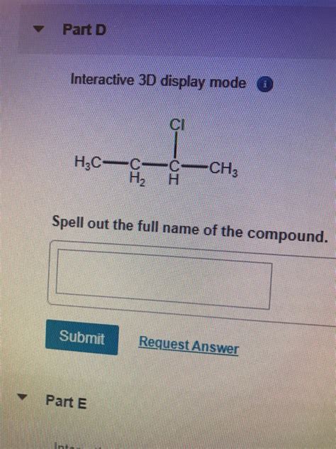 solved part a interactive 3d display mode ch ch h c ch