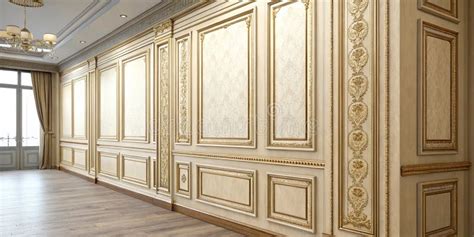 Classic Beige Gold Wood Panel Wall Stock Illustration Illustration Of