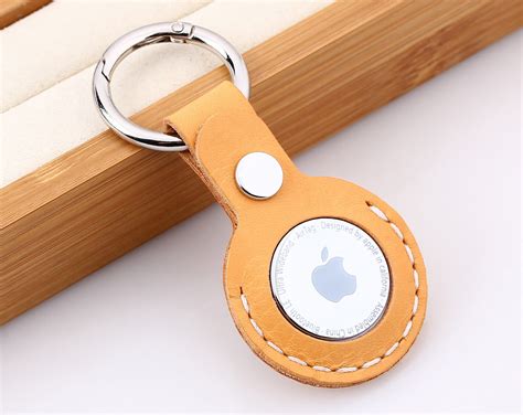 Apple Air Tag Premium Leather Holder Leather Airtags Keychain AirTag Key Ring Leather Case