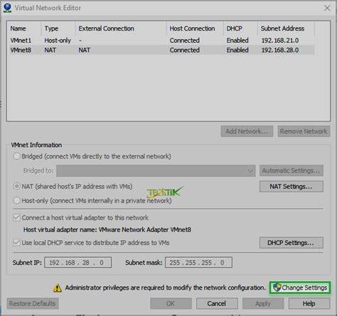 آشنایی با تنظیمات شبکه در Vmware Workstation