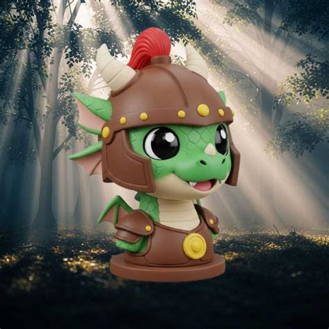 🐉 Dragon Chibi Warrior Collectible Figure・ 3d File For 3d Printing・cults