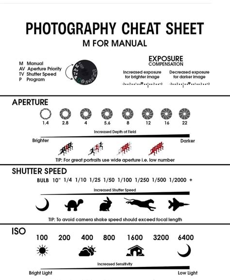 Aperture Cheat Sheet Photographer Cheat Sheet Triangle Tiktok