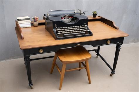Premium Photo Vintage Typewriter Writing Desk