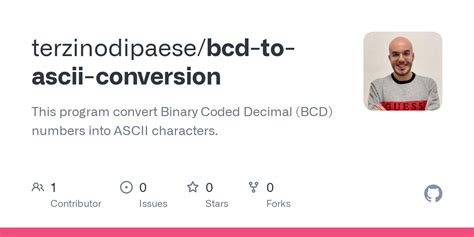 Github Terzinodipaesebcd To Ascii Conversion This Program Convert