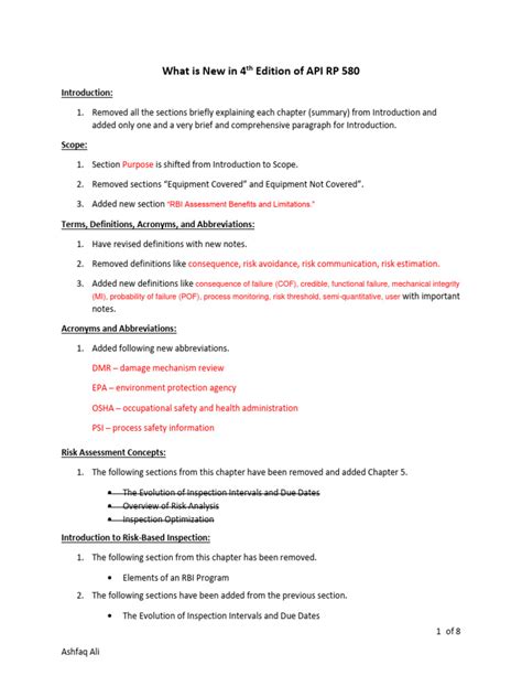 What Is New In 4th Edition Of Api Rp 580 Pdf Risk Risk Management