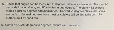Solved Recall That Angles Can Be Measured In Degrees Chegg Com