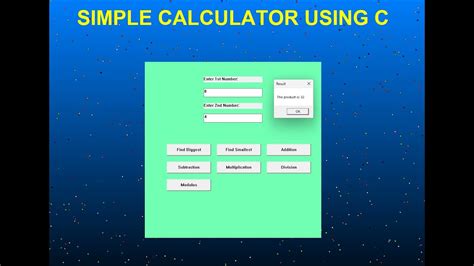 Gui Calculator Application Using C Youtube
