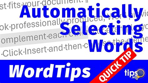 Automatically Selecting Words Youtube