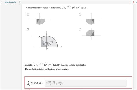 Solved Choose The Correct Region Of Integration