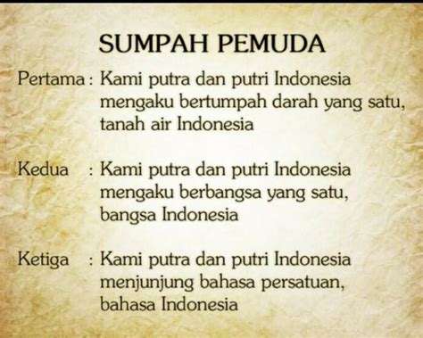 Tuliskan Bunyi Sumpah Pemuda Lengkapayo Dong Dibantu Id