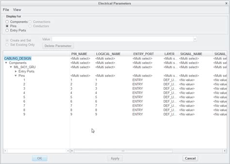 Enhanced Use Of Cabling Parameters In A Drawing Ptc Community