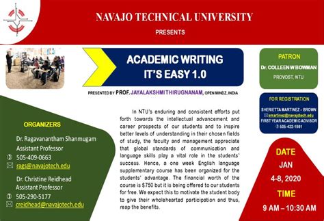 Ragavanantham Shanmugam Phd On Linkedin English Workshop At Navajo