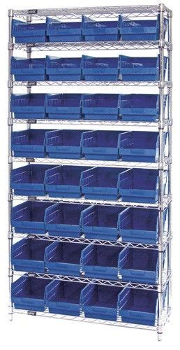 Quantum Wr9 214 Wire Shelving System With 8 Shelves 24 X 36 X 74
