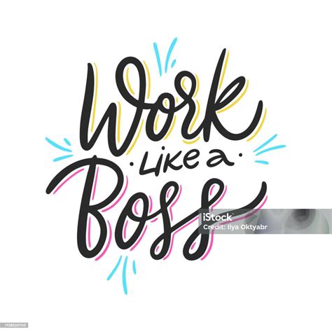 상사 처럼 작동 합니다 손으로 그린 벡터 레터링 동기 부여 영감 따옴표 벡터 일러스트 0명에 대한 스톡 벡터 아트 및 기타